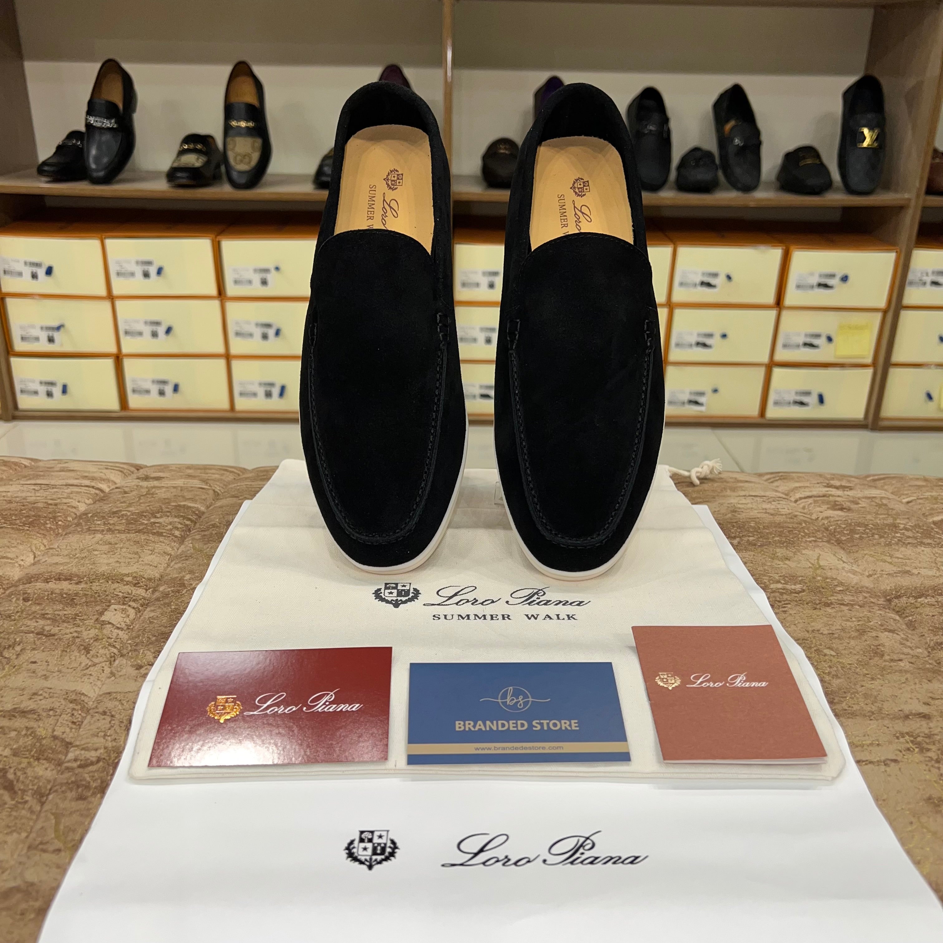Loro Piana Summer Walk Loafer Suede - Black – BRANDED STORE