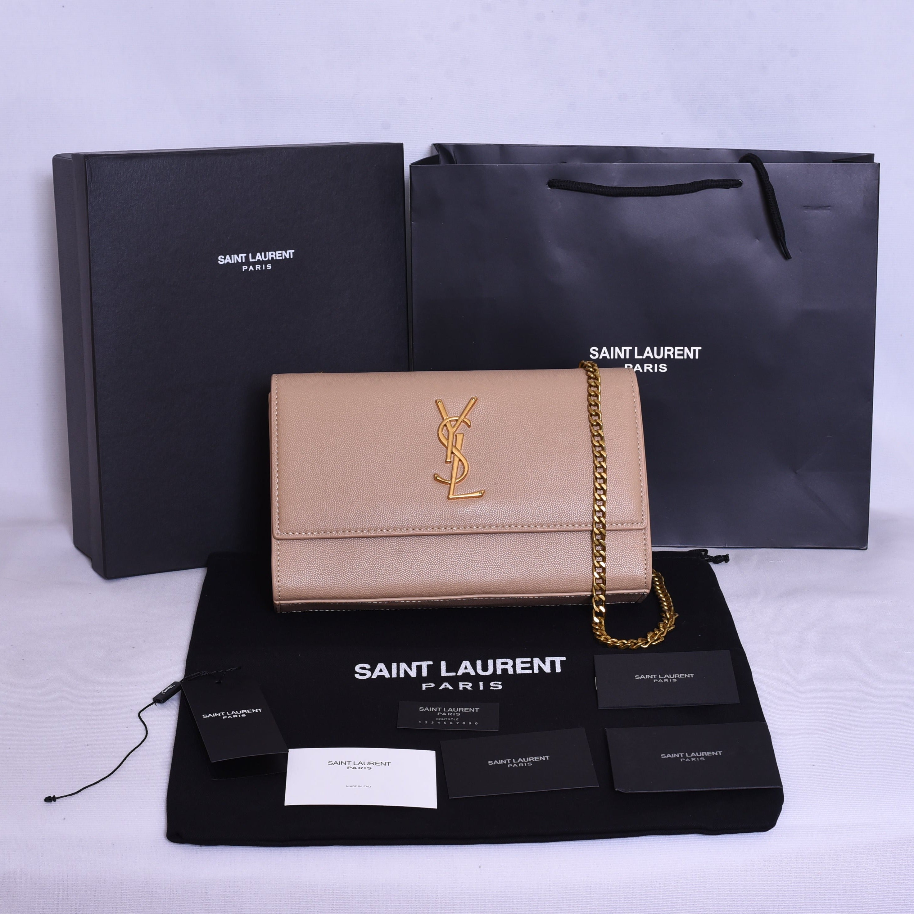 YSL Golden Logo Light Brown Bag – BRANDED STORE
