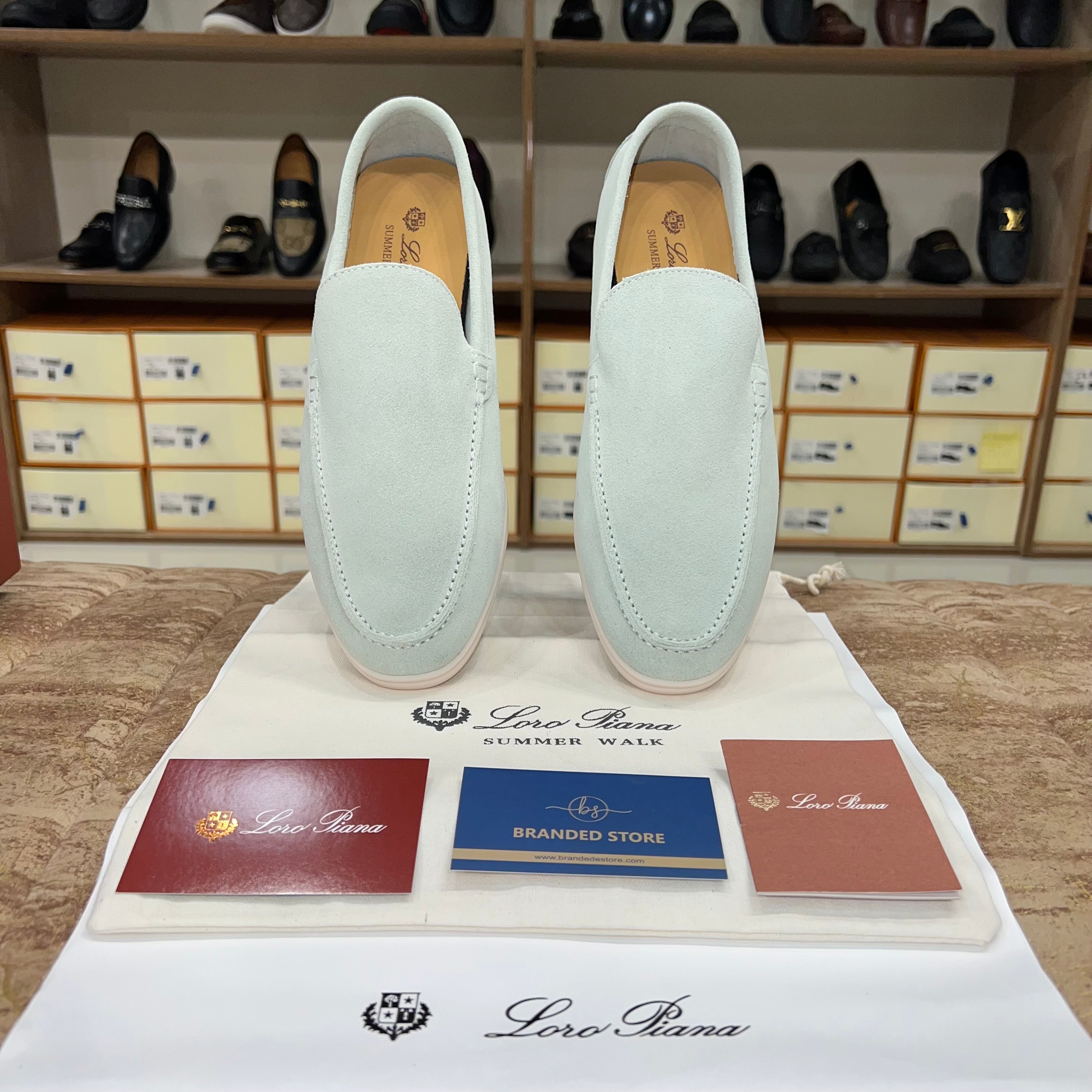 Loro Piana Summer Walk Loafer Suede - Light Blue – BRANDED STORE